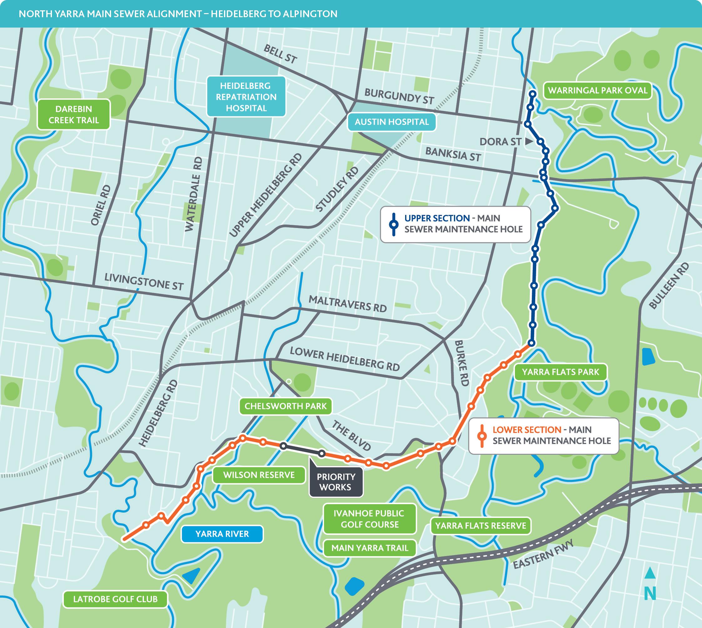 North Yarra Main Sewer alignment | Melbourne Water